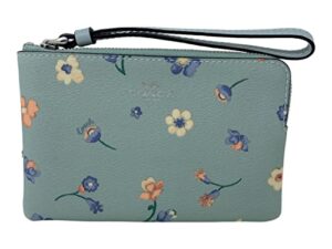 coach corner zip wristlet in signature coated canvas with mystical floral print style no. c8701