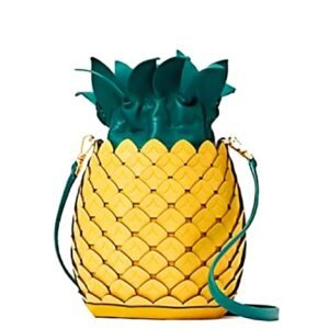 Kate Spade New York Pineapple Crossbody Bucket Bag Colada Novelty Yellow Multi