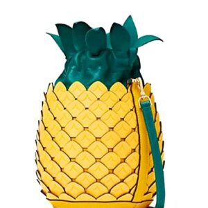 Kate Spade New York Pineapple Crossbody Bucket Bag Colada Novelty Yellow Multi