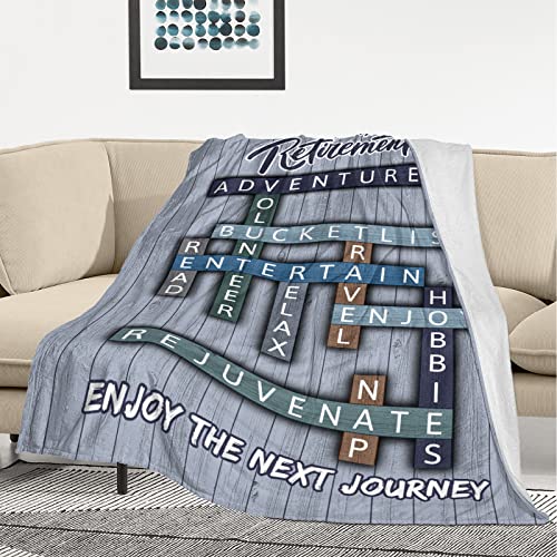 Retirement Gifts for Men Women 2023, Happy Retirement Throw Blanket 50”x60”, Gifts for Retired Dad Mom Grandpa Grandma Coworker Friends Nurse Teacher Doctor, Flannel Fleece Soft Warm Bed Blanket