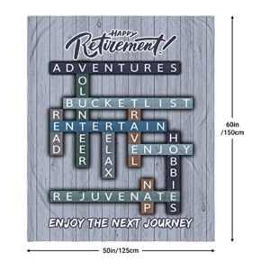 Retirement Gifts for Men Women 2023, Happy Retirement Throw Blanket 50”x60”, Gifts for Retired Dad Mom Grandpa Grandma Coworker Friends Nurse Teacher Doctor, Flannel Fleece Soft Warm Bed Blanket