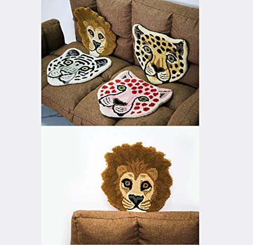 Menglo Tiger Shaped Rug Cute Cartoon Tiger/Lion/Panda Shape Animals Bath Mat Small Area Rug Entrance Door Mats Non Slip Floor Mat Thickened Carpet Decoration for Bedroom Living Room (Pink Panther)