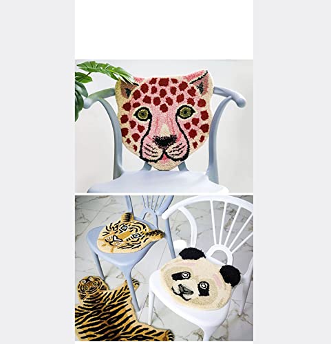 Menglo Tiger Shaped Rug Cute Cartoon Tiger/Lion/Panda Shape Animals Bath Mat Small Area Rug Entrance Door Mats Non Slip Floor Mat Thickened Carpet Decoration for Bedroom Living Room (Pink Panther)