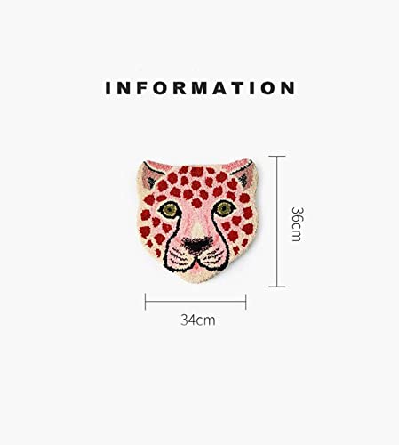 Menglo Tiger Shaped Rug Cute Cartoon Tiger/Lion/Panda Shape Animals Bath Mat Small Area Rug Entrance Door Mats Non Slip Floor Mat Thickened Carpet Decoration for Bedroom Living Room (Pink Panther)