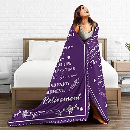 KASETER Retirement Gifts for Women Men Blanket Retired Throw Blankets for Nurse Boss Coworker Friend Farewell Gifts 50X60 Inches