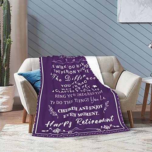 KASETER Retirement Gifts for Women Men Blanket Retired Throw Blankets for Nurse Boss Coworker Friend Farewell Gifts 50X60 Inches