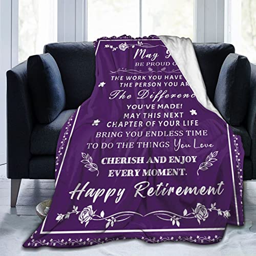 KASETER Retirement Gifts for Women Men Blanket Retired Throw Blankets for Nurse Boss Coworker Friend Farewell Gifts 50X60 Inches