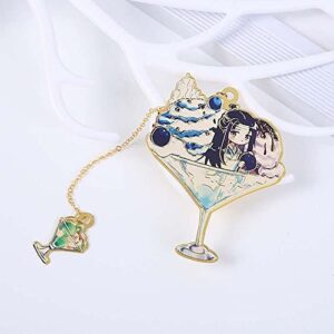 book markers fringed anime tassel pagination mark grandmaster of demonic wei wuxian pendant metal stationery lan wangji hollow bookmark(f)