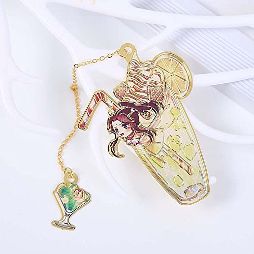 Book Markers Fringed Anime Tassel Pagination Mark Grandmaster of Demonic Wei Wuxian Pendant Metal Stationery LAN Wangji Hollow Bookmark(F)