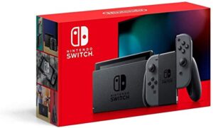 nintendo switch v2 game console – black (hac-001(-01) w/ oem gray joy cons (renewed)