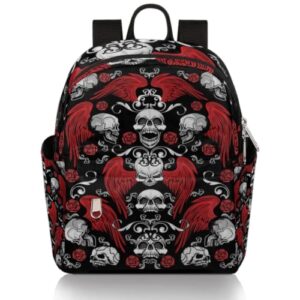 mini backpack for women backpack purse ethnic sugar skull wing cute small travel backpack casual bookbag shoulder bag for girls teens school backpacks lightweight ladies backpack daypack