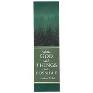 Bible Bookmarks, Tear-Proof and Water-Resistant - Each Measures 7" Long x 2" Wide, Set of 10, 5 Designs