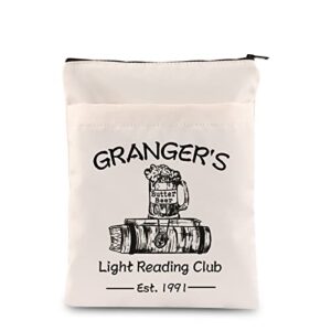 granger’s quote book sleeve fantasy novels lover gift granger’s light reading club est. 1991 waterproof zipper pouch (granger’s light)