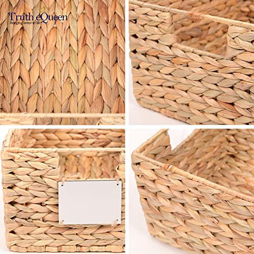 Water Hyacinth Storage Baskets For Shelves, Wicker Storage Basket, Woven Baskets For Storage, Seagrass Baskets, Large Wicker Basket, Wicker Baskets For Storage, Standard - 3Pcs