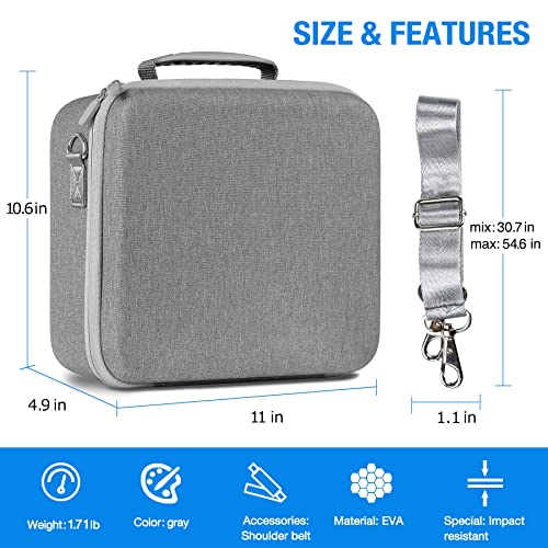 NinjaPlusOX Carrying Case for Nintendo Switch/Switch OLED Model 2021, Hard Shell Protective Portable Switch Carrying Case Travel Bag for Switch Console & Accessories, Gray