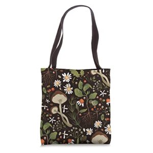 vintage mushroom cottage core trendy tote bag