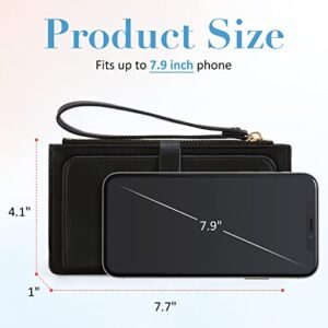 Missnine Womens Wallet Rfid Blocking Wallet PU Leather Slim Wristlet Clutch Purses with Phone Pocket