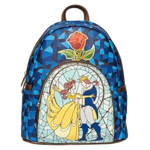 beauty and the beast stained-glass window mini-backpack – entertainment earth exclusive