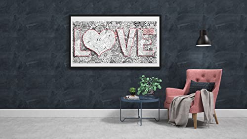 SJPRINTER Inspirational Wall Art, Motivational Giant Coloring Poster Mandala for Kids Adults - Great for Girls, Boys, Arts Crafts, Care Facilities, Schools, Family Time Groups (24" x 48", Love)