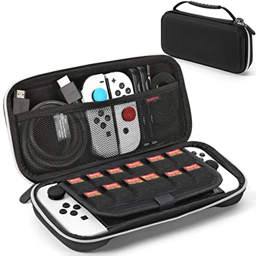 Bestico Carrying Case for Nintendo Switch/Switch OLED Model, Protective Hard Shell Travel Storage Switch Carry Case with 12 Game Card Slots for Nintendo Switch Console & Accessories