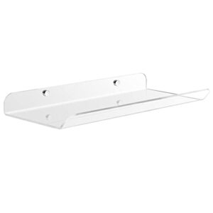 xxerciz acrylic floating shelves wall mounted, 15″ wall shelves display organizer 5mm thick ledge shelves for kitchen, bathroom, bedroom, living room (clear)