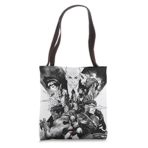 Marvel X-Men Mutant Super Heroes Black and White Tote Bag