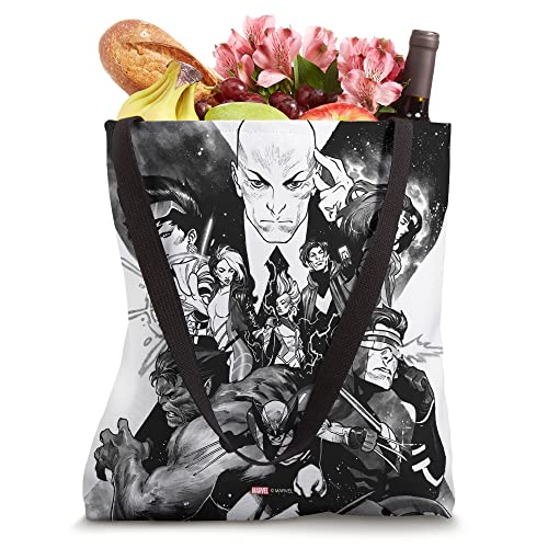 Marvel X-Men Mutant Super Heroes Black and White Tote Bag