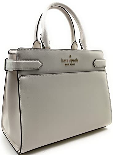 Kate Spade New York Staci Medium Saffiano Leather Satchel Purse (Parchment)