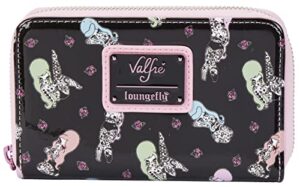 loungefly women’s valfre tattoo allover print zip-around wallet