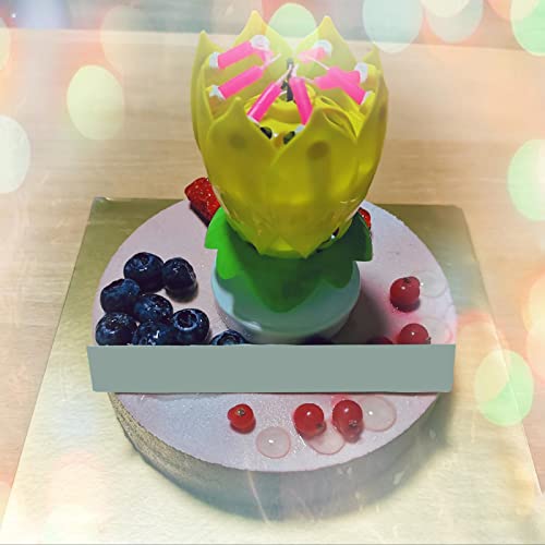 curfair Lotus Candle LED Festive Electric Lotus Candles Visual Effect Solid Paraffin Unique Creative Multicolor 1 Pcs