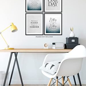 Addiction Recovery Wall Decor - Set of 4 Sobriety Inspirational Wall Art Designs - Sober Encouragement Room Decor - Gifts for women and men - 11x14 unframed print