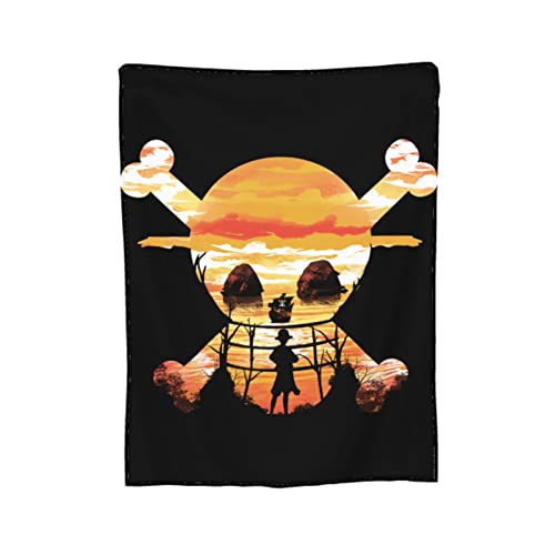 One Piece Blanket Flannel Fleece Anime Throw Blanket for Living Room/Bedroom/Sofa/Chair 80"X60"