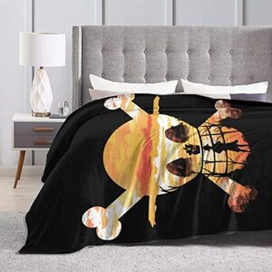 One Piece Blanket Flannel Fleece Anime Throw Blanket for Living Room/Bedroom/Sofa/Chair 80"X60"