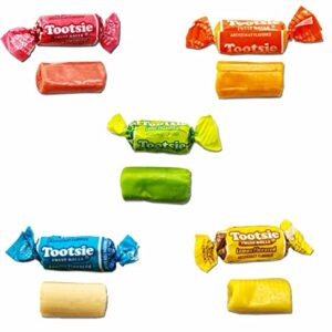 Mini Tootsie Roll Chews, Individually Wrapped, Bulk Candy, Fruit Flavored (1 Pound)