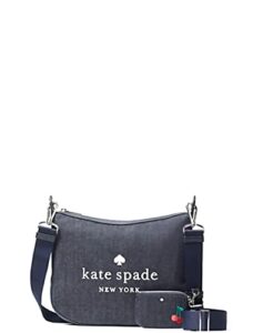 kate spade rosie cherry embroidered denim crossbody bag + zip coin pouch