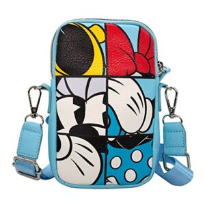 Buckle-Down Disney Wallet, Phone Bag Holder, Minnie Mouse Style Standing Pose, Baby Blue, Vegan Leather, 7.5'' x 4.5'' (WWMN-24-DYBFX)