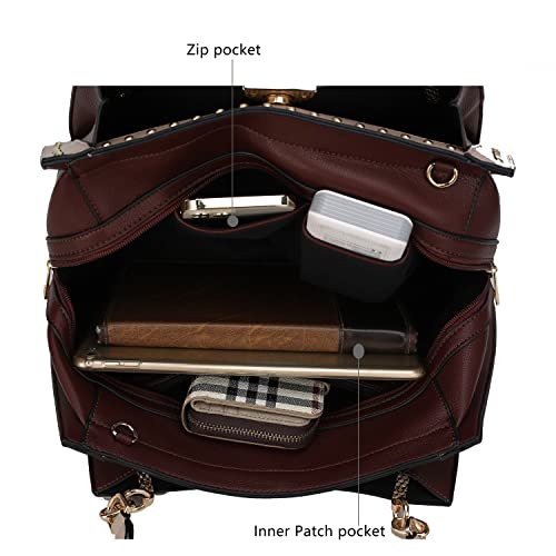 MKF Collection Crossbody Satchel bags for Women, Pu Leather Shoulder PocketBook Handbag Lady Top Handle Purse