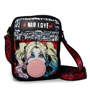 buckle down dc comics bag, cross body, harley quinn, mad love, canvas