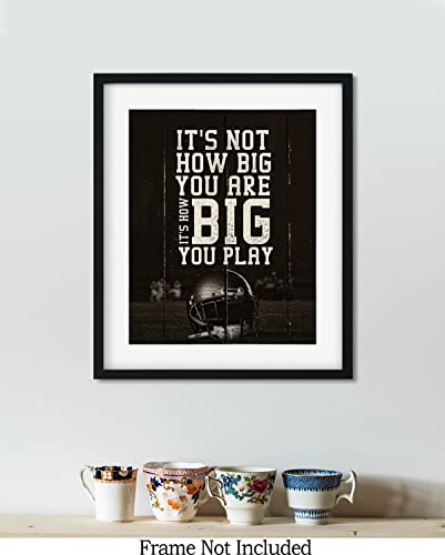 Football Inspirational Wall Art for Boys, Kids Room, Family or Game Room, Man Cave, Den - Teen Room Decor - Home Decor Gift for Sports Fans, Football Players - 8x10 unframed print