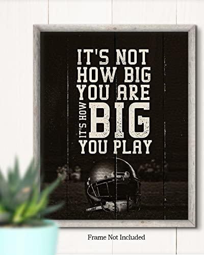 Football Inspirational Wall Art for Boys, Kids Room, Family or Game Room, Man Cave, Den - Teen Room Decor - Home Decor Gift for Sports Fans, Football Players - 8x10 unframed print