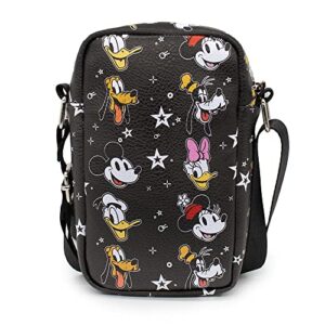 Buckle Down Disney Bag, Cross Body, Disney The Sensational Six Smiling Faces, Black, Vegan Leather