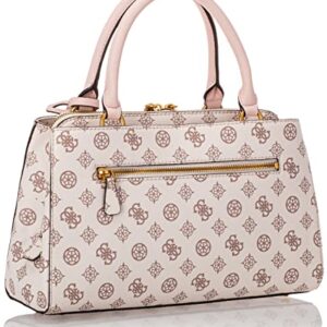 Guess Women's GUESS Briana Girlfriend Medium Satchel Crossbody Tote Bag Handbag - Cream Logo