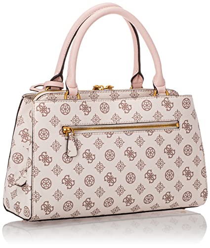 Guess Women's GUESS Briana Girlfriend Medium Satchel Crossbody Tote Bag Handbag - Cream Logo