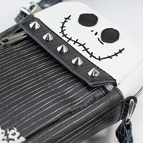 Buckle Down Disney Bag, Cross Body, Nightmare Before Christmas, Jack Skellington with Pinstripes, Vegan Leather