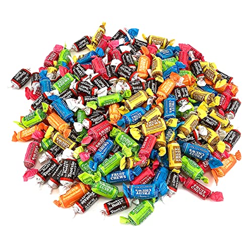 LaetaFood Tootsie Roll Chewy Candy, Assorted Taffies Fruit & Chocolate Flavors (1 Pound Bag)