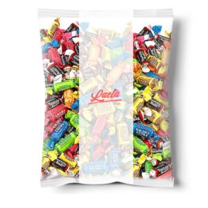 LaetaFood Tootsie Roll Chewy Candy, Assorted Taffies Fruit & Chocolate Flavors (1 Pound Bag)