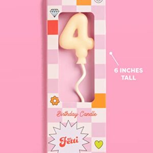 xo, Fetti #4 Orange Birthday Candle - 1 Piece | Birthday Supplies, Fourth Birthday Party Favors, 4th, 14th, 24th, 34th, 40th