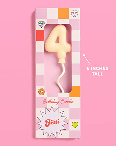 xo, Fetti #4 Orange Birthday Candle - 1 Piece | Birthday Supplies, Fourth Birthday Party Favors, 4th, 14th, 24th, 34th, 40th