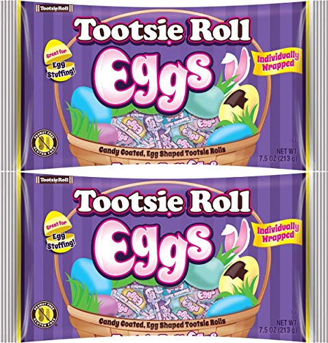 Tootsie Roll Eggs Easter Candy Basket Filler 7.5oz (Pack of 2)