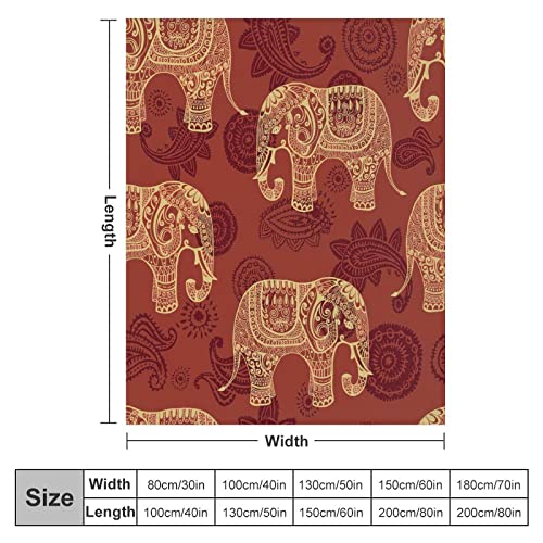 Elephant Blanket Elephant Throw Blanket for Women Elephant Decor Red Blanket for Couch Super Warm Soft Plush Lightweight Fleece Flannel Blanket Winter Bedding Blanket Gifts for Kids Adults 40"x50"